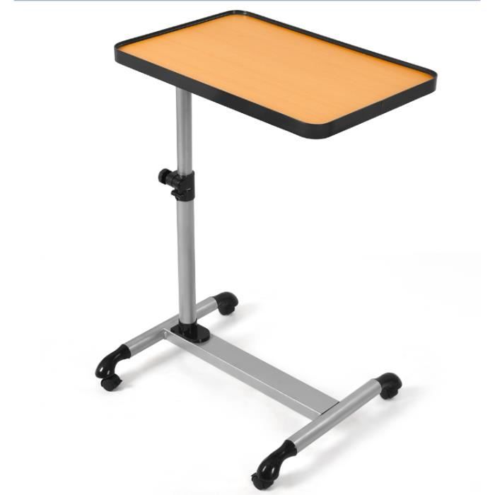 GOPLUS Table d’Ordinateur à Roulettes, Hauteur Réglable de 61.5 à 85cm ...