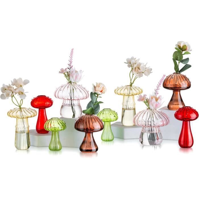 Lot De 10 Vases À Fleurs En Forme De Champignon, Petits Vases Pour ...