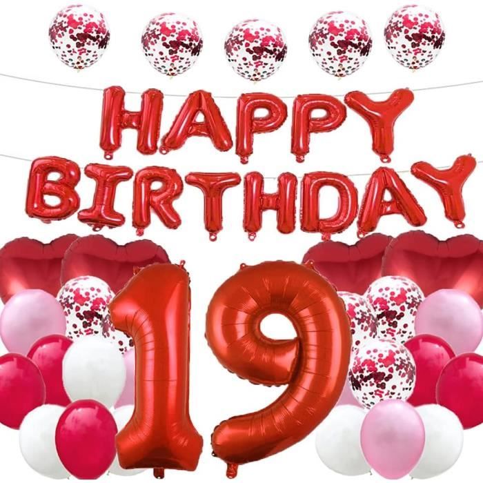 Ballons En Latex En Forme De Chiffre 19 Pour Anniversaire De 19 Ans ...