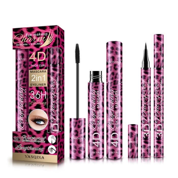 Liquid Eyeliner Pencil 4D Waterproof Mascara Set Cosmetics Eye Liner Thick Curling Mascara Eyebrow Pencil Eyes Makeup Cdiscount Au quotidien