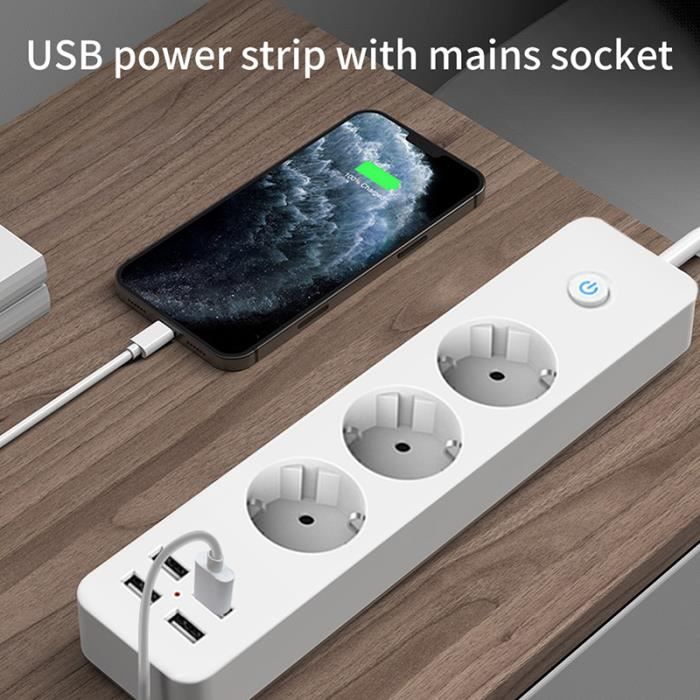 Prise De Courant Eu 2200w 10a Avec 4 Ports De Charge Usb, Prise 5v 2,4 ...