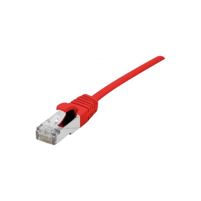 Cordon RJ45 - DEXLAN - CAT 6A S-FTP - Ultra Fin - 0,5 m - Rouge ...