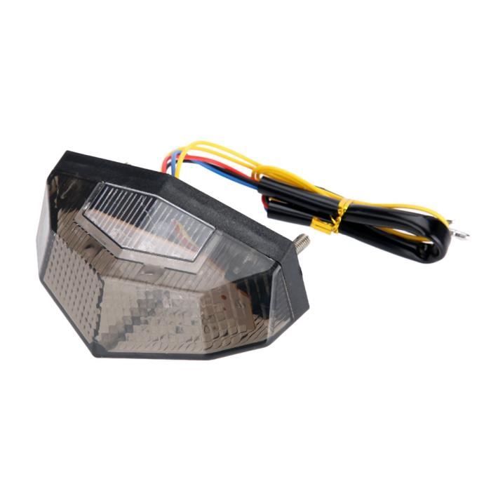 Dilwe Feu arrière de moto Moto modifiée LED feu arrière avertissement ...