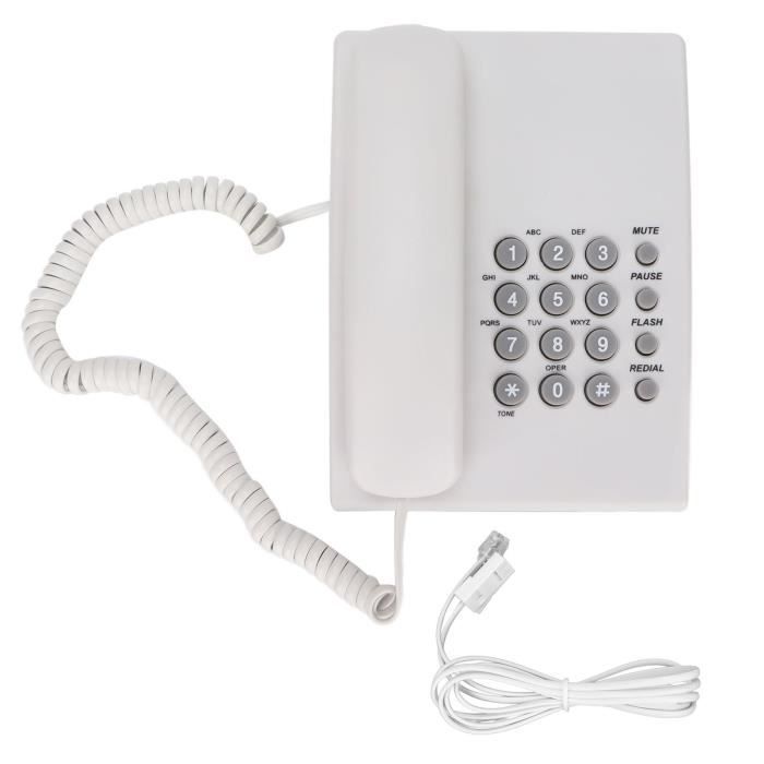 Téléphone filaire fixe Téléphone filaire de bureau KX‑T435 Téléphone fixe filaire avec ...