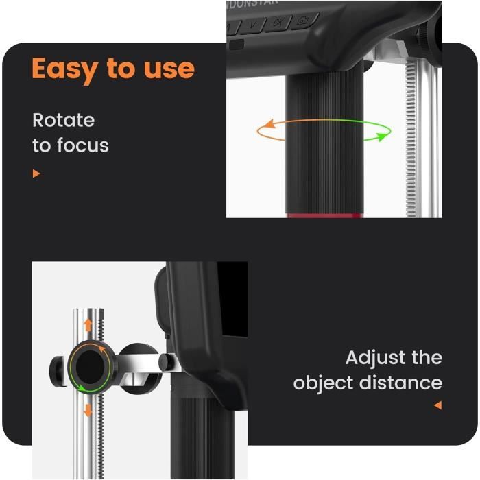 Microscope numérique 3D HDMI Andonstar AD407 avec 4 MP UHD et écran LCD ...