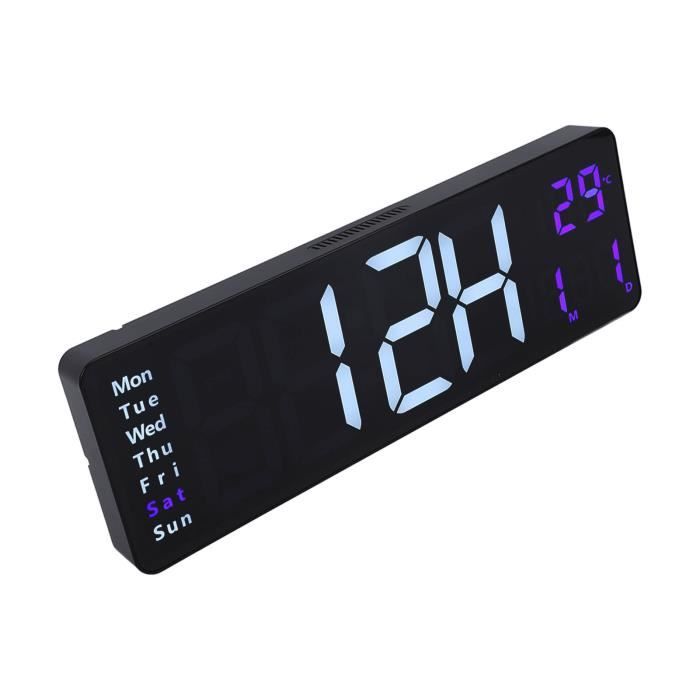 YUI-horloge numérique à LED moderne Horloge murale numérique 16,2 ...