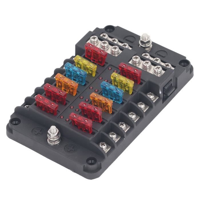 HURRISE boîte à fusibles étanche Boîte à fusibles 12 voies avec ...