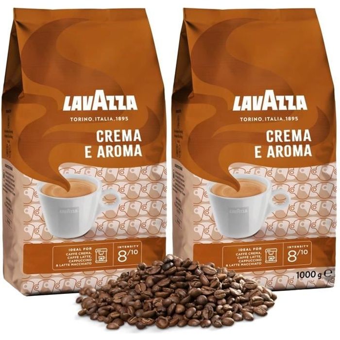 LAVAZZA Crema E Aroma - Un mélange de grains de café Arabica et Robusta ...