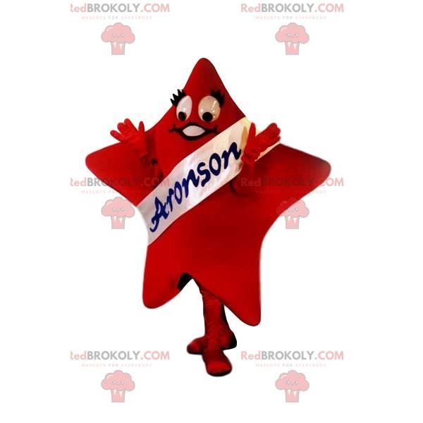 Mascotte d'étoile rouge avec son écharpe blanche Aronson - Costume ...