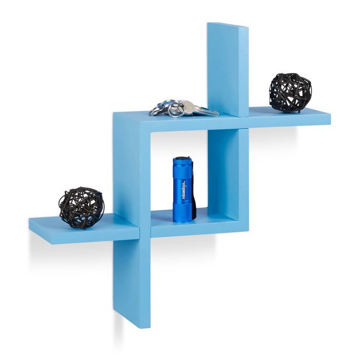 Relaxdays Étagère cube carré tablette flottante murale MDF compartiment ...
