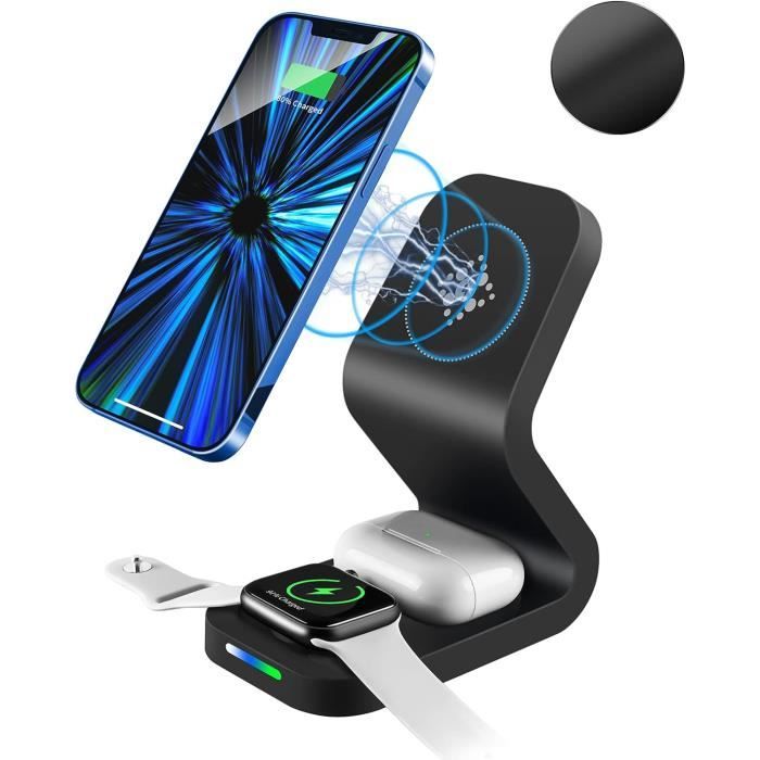 Magnetic Chargeur Sans Fil 3 En 1, Station De Charge Rapide Sans Fil ...