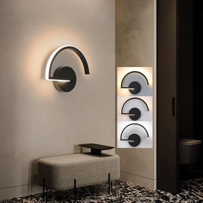 Minimaliste Luminaire Appliques Led Interieur Noir Applique Murale ...