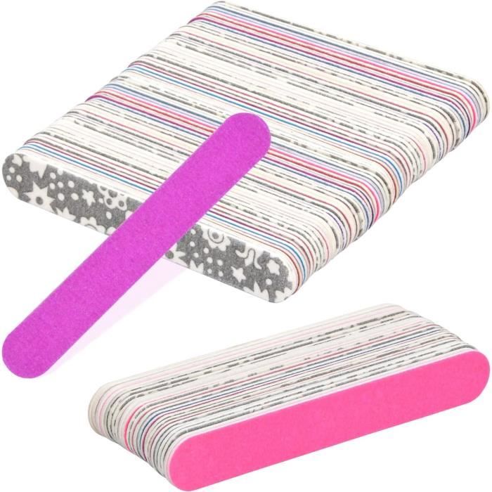 100 Pcs Limes À Ongles Professionnel, Lime Double Face Lavable, Lime ...