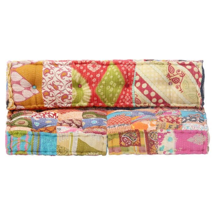 UNE Pouf Patchwork Tissu AB249419 Nouveau produit - Cdiscount Maison