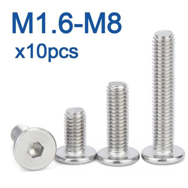 VIS,M3-30mm x10pcs--Boulon À Tête Hexagonale En Acier Inoxydable 304, 10 Pièces-lot, Douille Cm ...