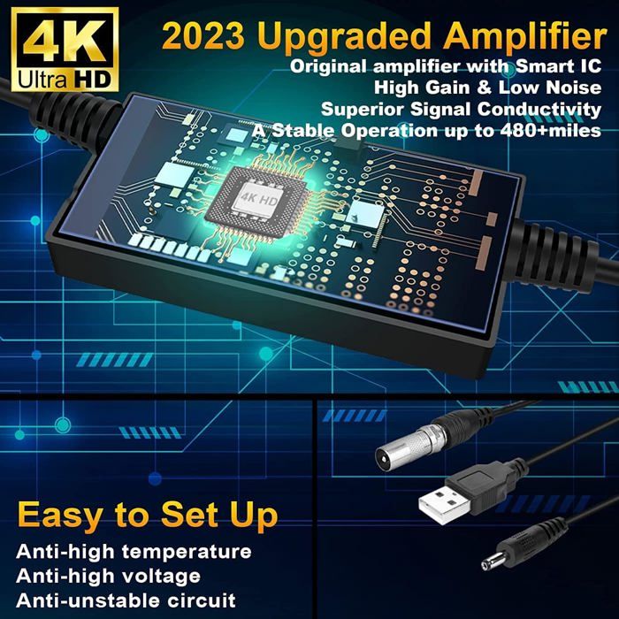 Antenne TV numérique HD KAL pour Smart TV pour Freeview, amplificateur ...