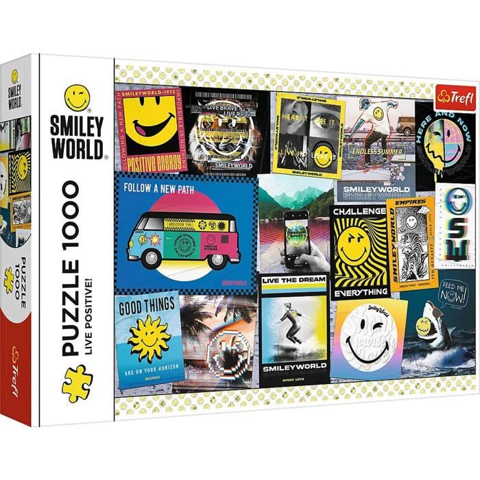 Puzzle 1000 pièces : Smiley : Live Positive - Cdiscount Jeux - Jouets