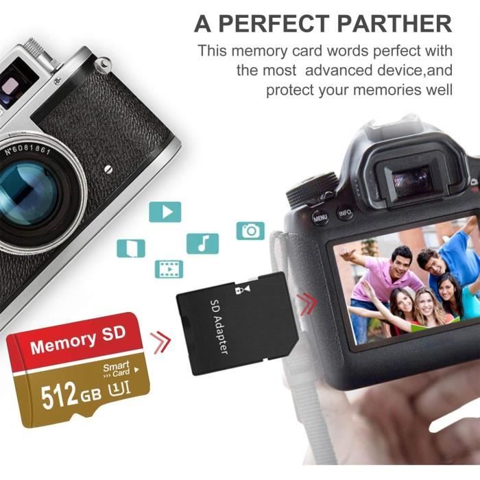 Carte Sd 512 Go Haute Vitesse Carte Memoire Imperméable Sd Card Grande ...