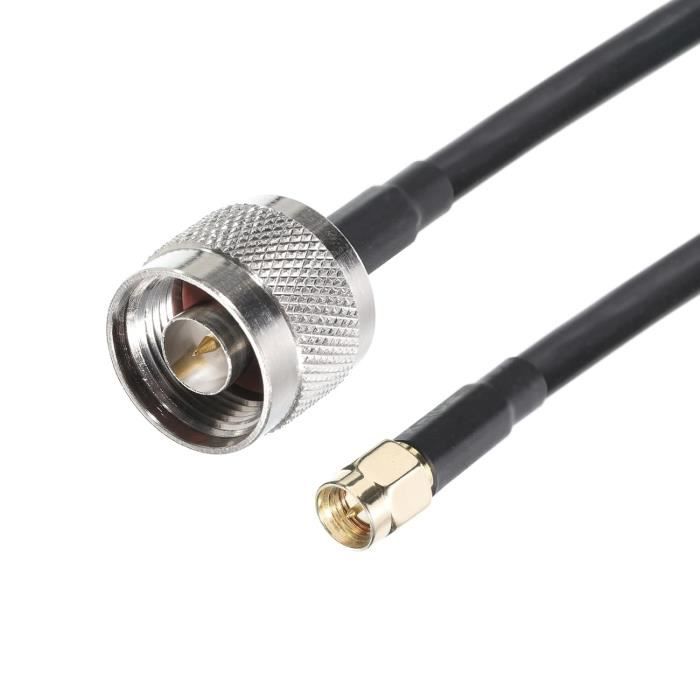 Câble Coaxial Rg58 N Mâle Vers Sma Mâle À Faible Perte Rf Câble Coaxial 4,7 M Noir 1 Pièce[L797 ...