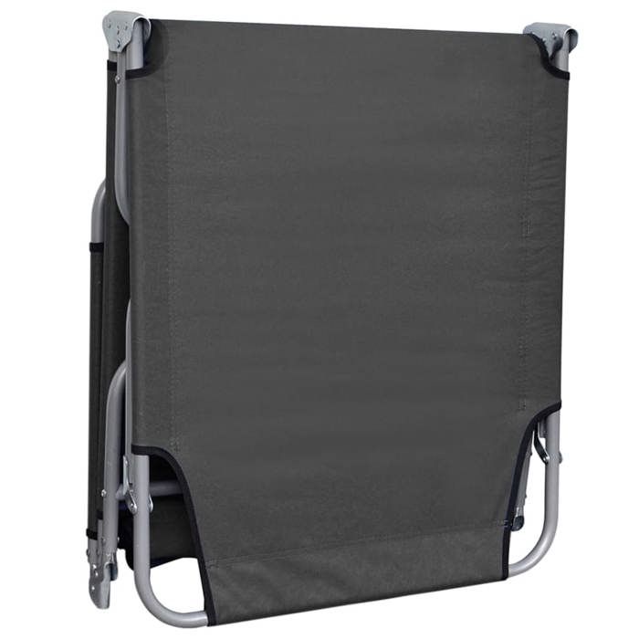 71278& Bains de soleil pliable avec dossier réglable Gris - L189 x P58 ...