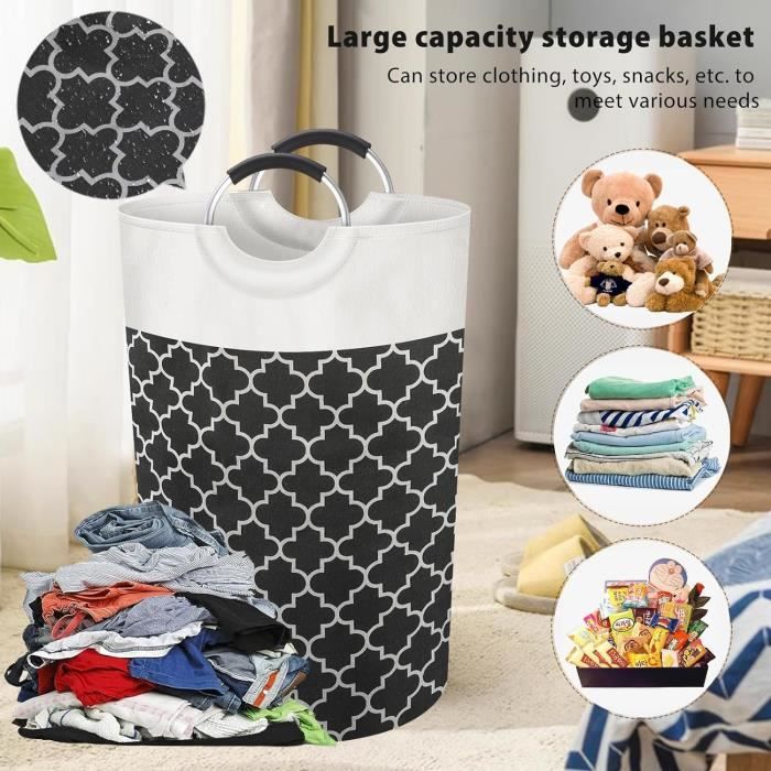 Paniers À Linge Pliable, 82L Laundry Hamper Basket Panier Avec Anse Sac ...