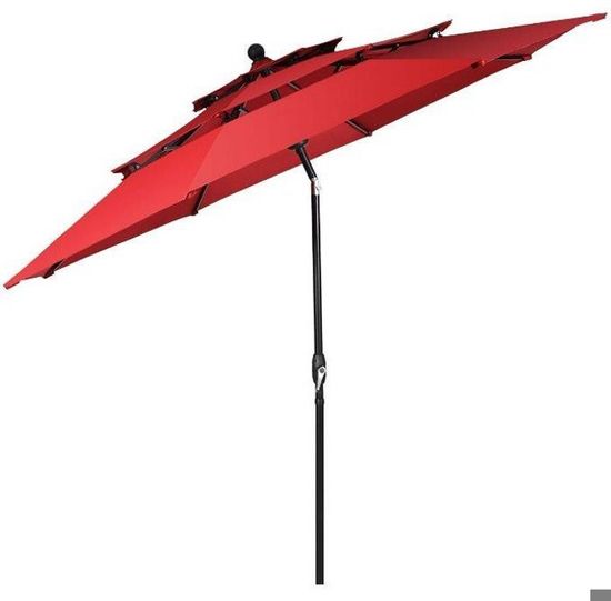 Parasol Inclinable de Jardin Extérieur - RELAX4LIFE - 8 Baleines ...