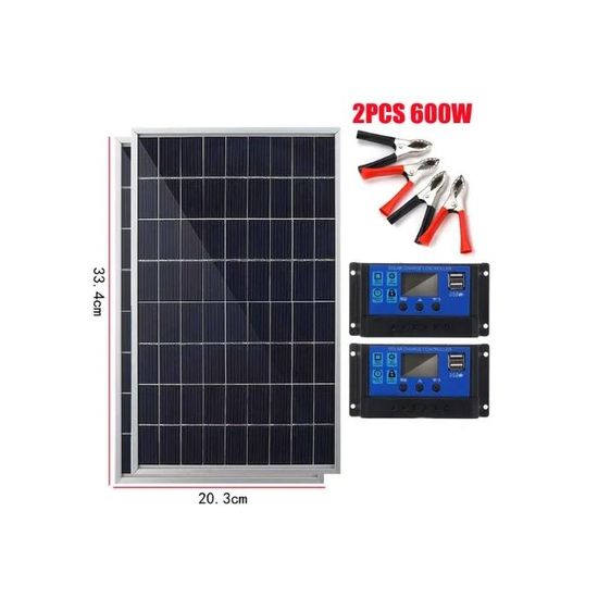 PENG - PANNEAU SOLAIRE - Kit panneau solaire 20W, 12V polycristallin ...