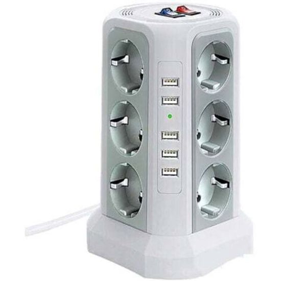 Tour multiprise parafoudre et surtension, Multiprise Electrique avec 5 ...