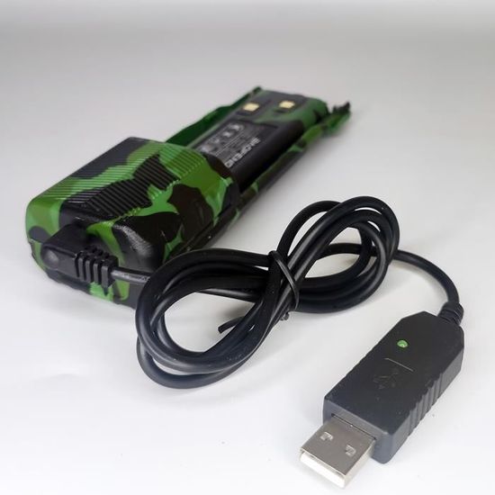 Câble camouflage-USB 1P-Baofeng Walperforated Talkie UV-82 Agrandir Batterie 3800mAh Eddie ion ...