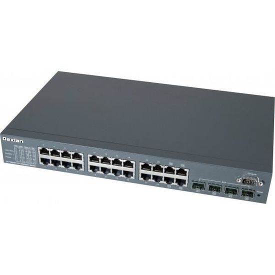Switch Dexlan Niveau 2+ 24 Ports Gigabit + 4 SFP - VLAN, Trunking ...