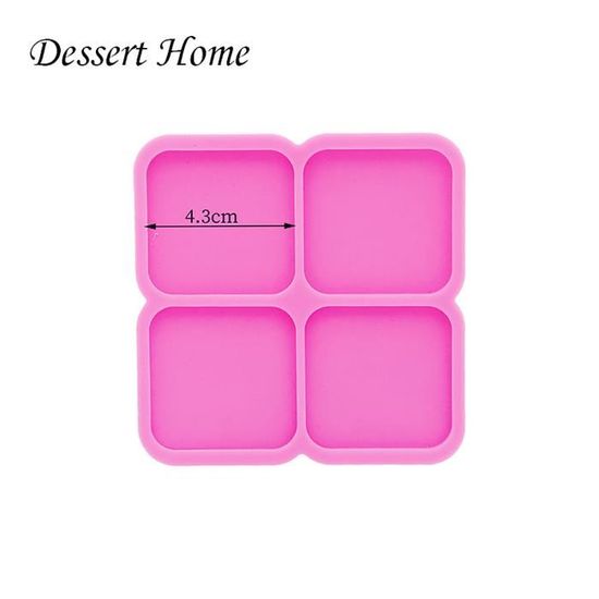 Dy1128 rose - moules en Silicone à cercle irrégulier, résine carrée ...