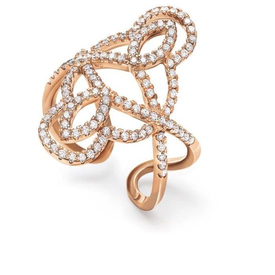 Bague - FOLLI FOLLIE - 3R15S077RC - Acier inoxydable - Rose - Taille 56 ...