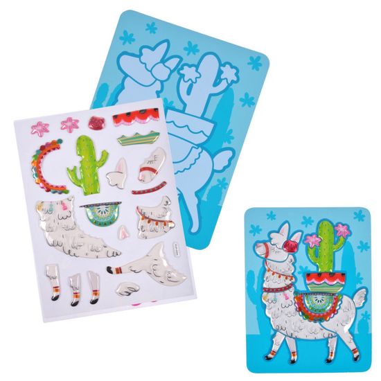 Tableau à Stickers - PARIS PRIX - Lama - 14x18 cm - Plastique - Bleu ...