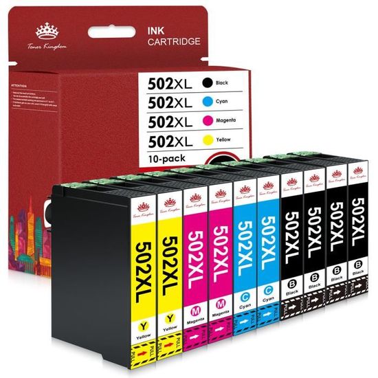 Toner Kingdom 502 XL Compatible avec Epson 502 502XL Cartouche d’Encre ...