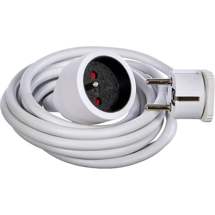 101461 rallonge prolongateur électrique 3 m fiche extra plate 16a - section 3g1,5 mm² ...