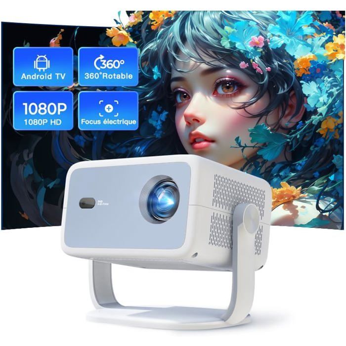 Mini Projecteur 4K Wifi/Bt - Autofocus, 360° Rotatif, 1080P, Apps ...