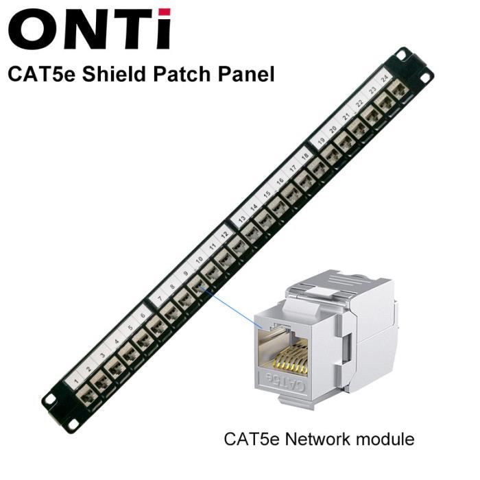 Module Cat5e - Module Blindé Rj45 24 Ports 1u, Panneau De Raccordement 19 Pouces, Montage Mural ...