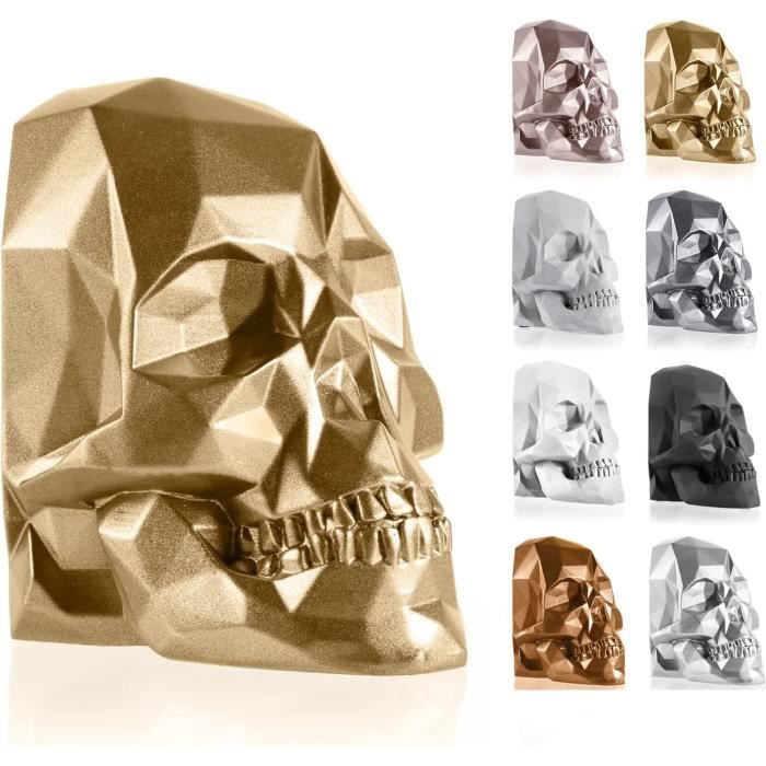 Serre-Livres Skull Low-Poly Tête De Mort En Béton Architectural Support ...