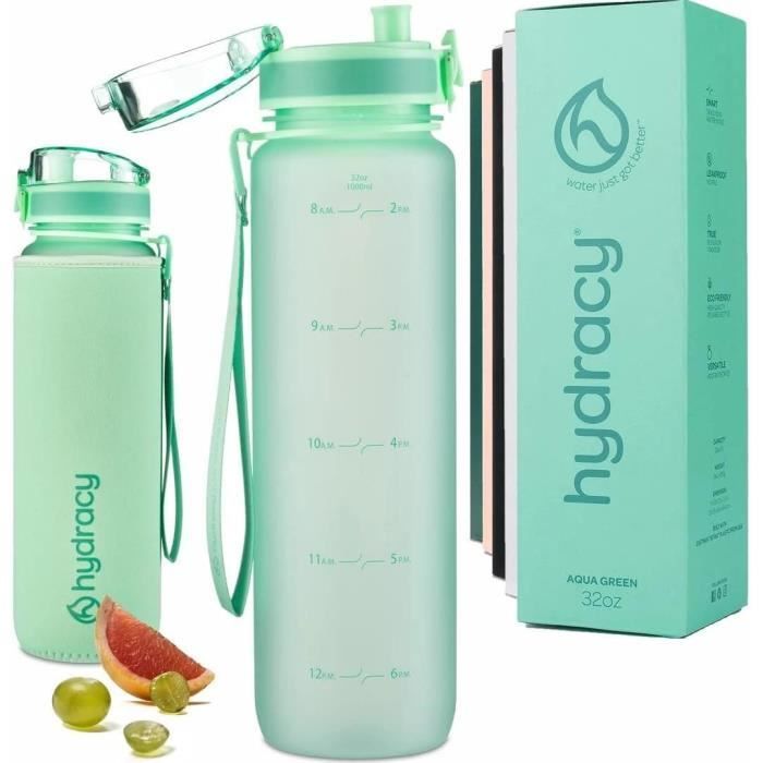 Hydracy Gourde D'Eau 1L Sans Bpa, Bouteille Avec Marqueur De Temps ...