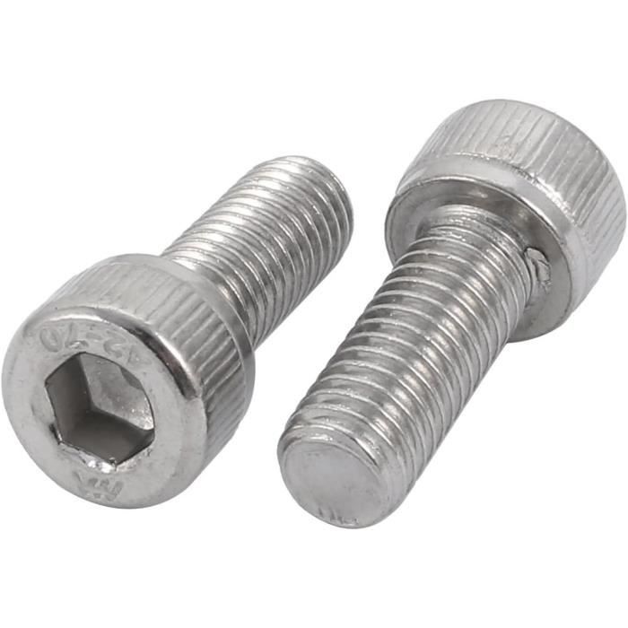 2Pcs M8X20Mm Vis Filetage À Gauche Tête Creuse Boulon En 304 Acier Inox ...