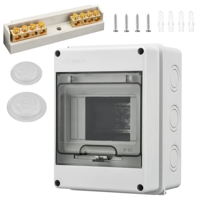 Coffret Electrique Etanche Exterieur IP65, 5 Modules avec Terminaux et ...