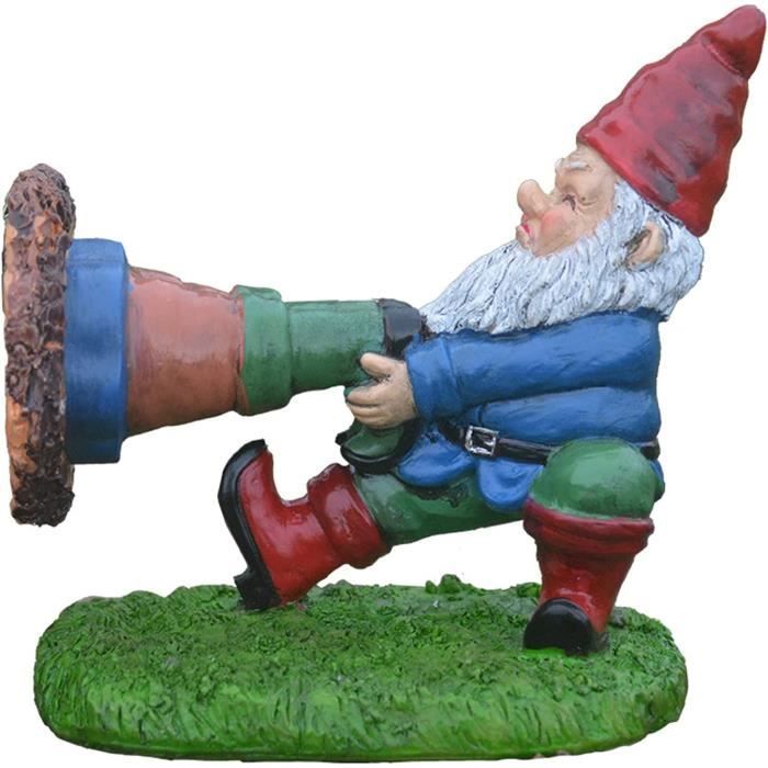 Statue Nain de Jardin Amusant en Résine Peinte à la Main pour ...
