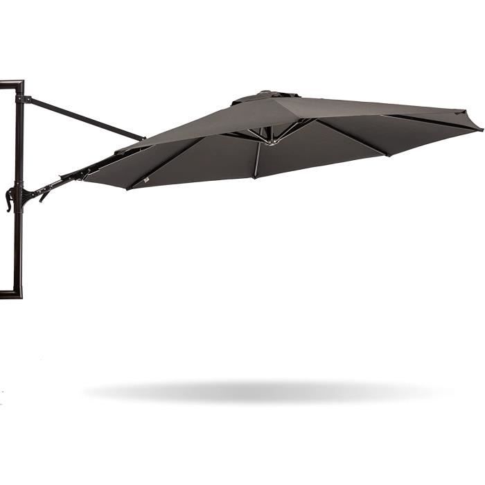 Parasol mural (ø270cm) avec système de pliage - parasol montable pour ...