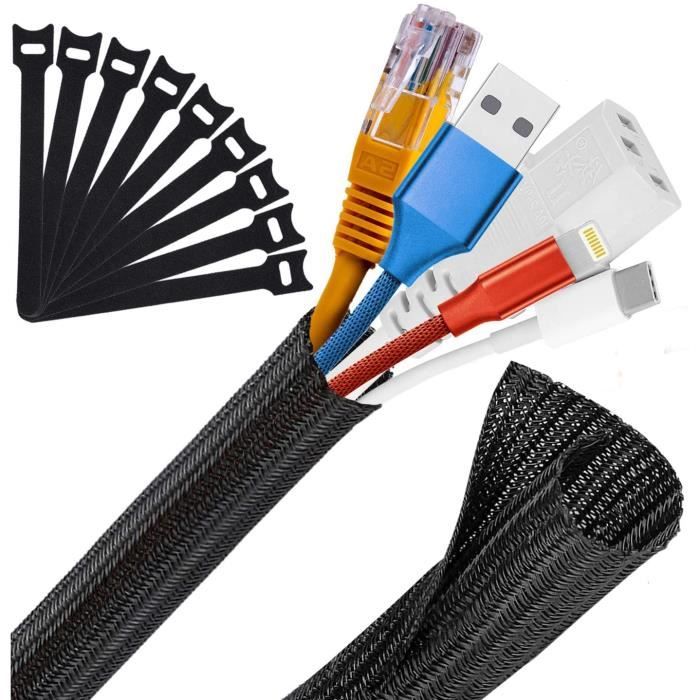 MOSOTECH Cache Cable Gaine de Cable Autoenfichable 2x16m Diamètre ...