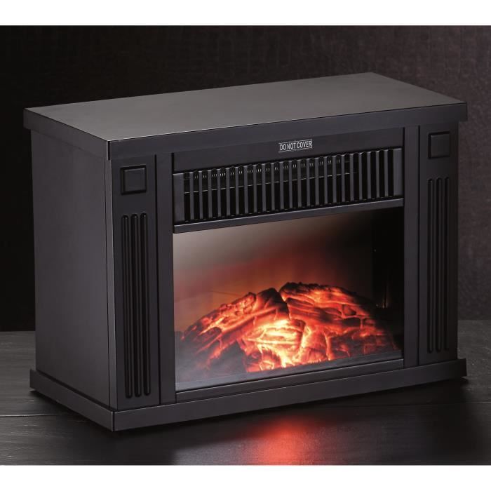 Mini-cheminée électrique 1200 W - noir - Cdiscount Bricolage