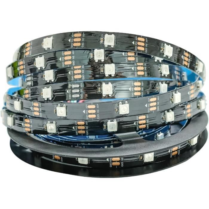 5V Ws2812B Bande Lumineuse Led, 5M Rgb Led Pixel Strip 150 Leds Ip30 Flexible Full Color ...
