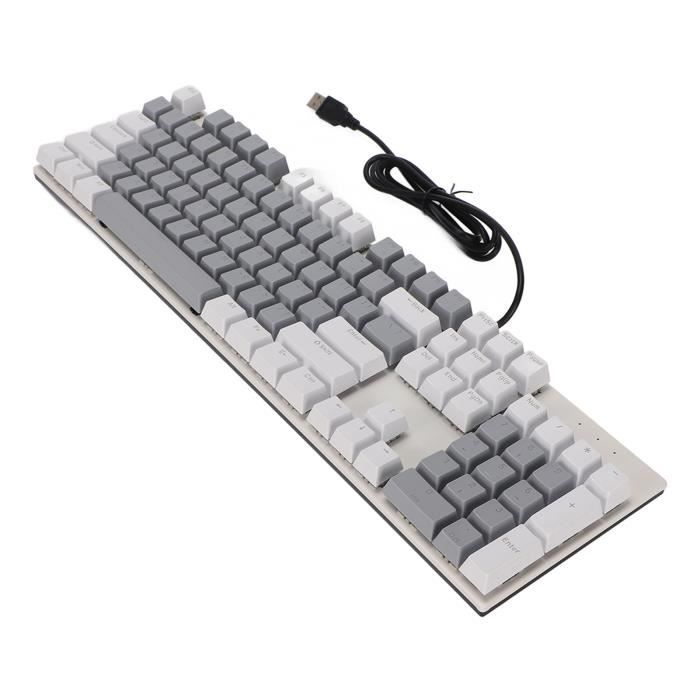 AUNC Blue Switch Clavier Mécanique 104 Touches Ergonomique Blue Switch ...
