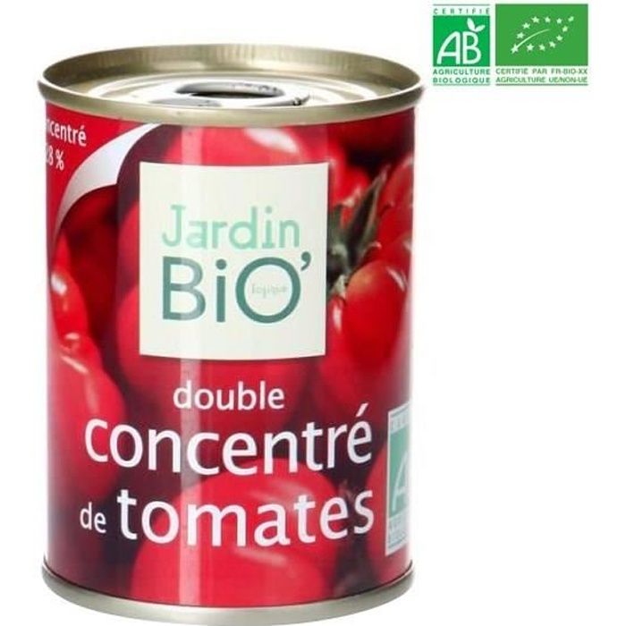 Double concentré de tomate bio 140 g Jardin Bio - Cdiscount Au quotidien