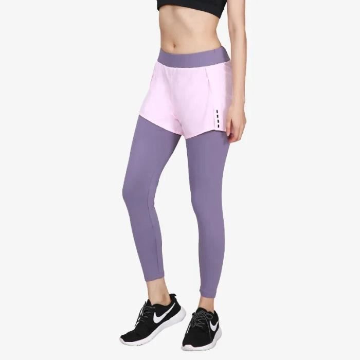 Survêtement,Pantalon de yoga élastique 2 en 1 pour femme,leggings de course,fitness,slim,sport ...