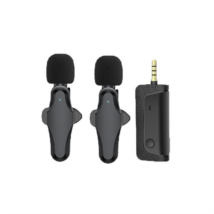 Microphone Lavalier professionnel sans fil pour iPhone et téléphone Android,appareil photo,micro ...